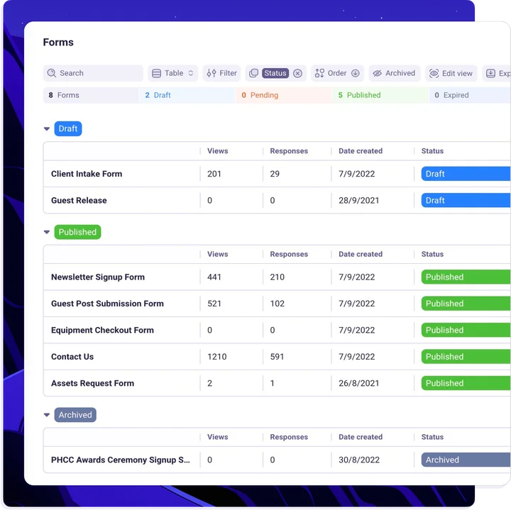 Forms and Surveys