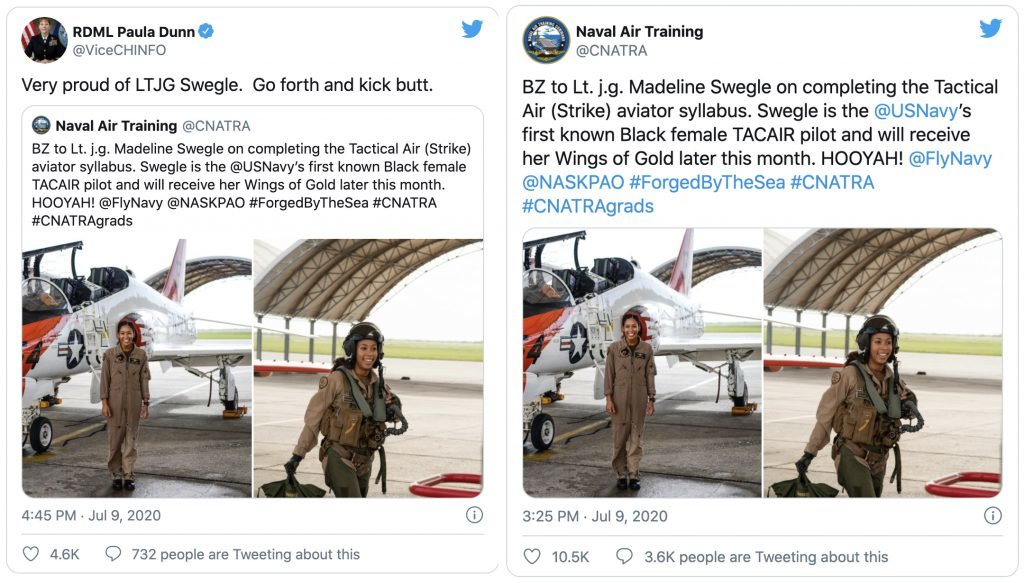 Madeline Swegle Becomes US Navy’s First Black Female Tactical Jet Pilot ...