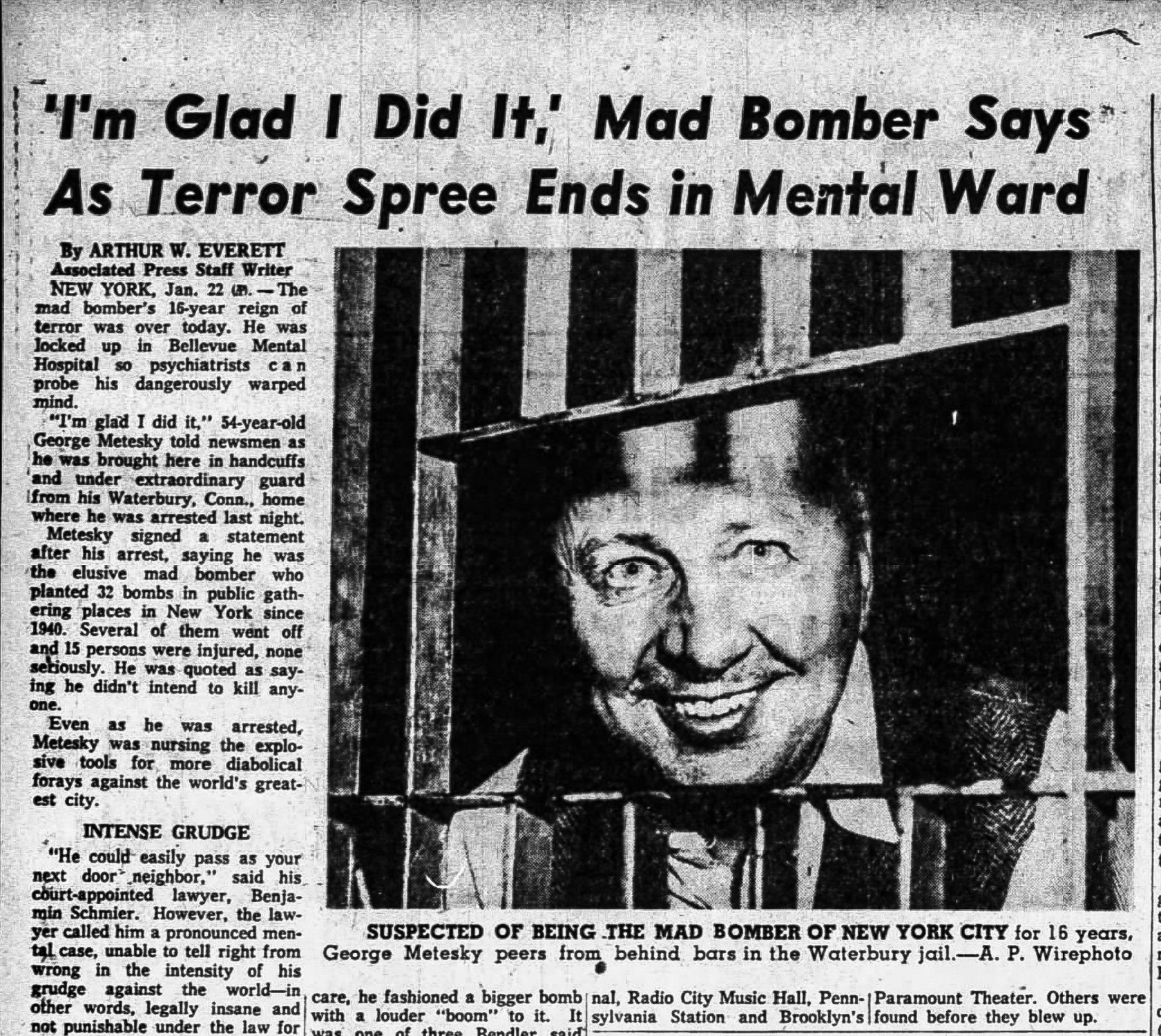 The ‘Mad Bomber’ Who Terrorized NYC Subways and Streets for 16 Years ...
