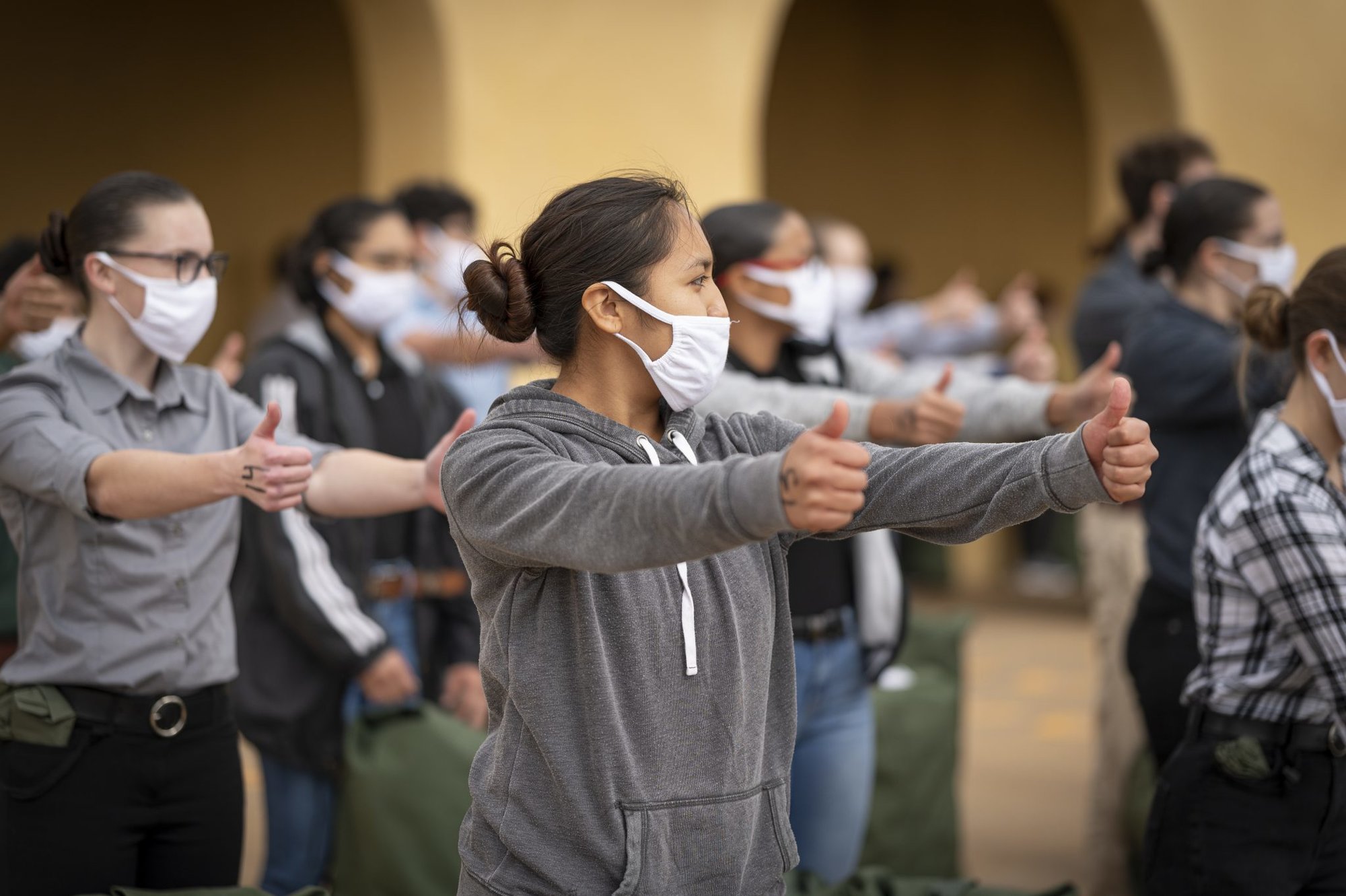 Female Recruits Make History, Stepping Onto Yellow Footprints at All ...