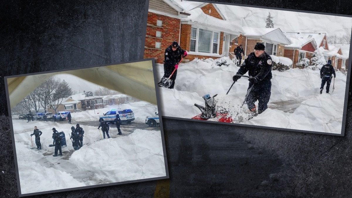 6th District Chicago Police Seen Helping the Elderly After Heavy Snowfall