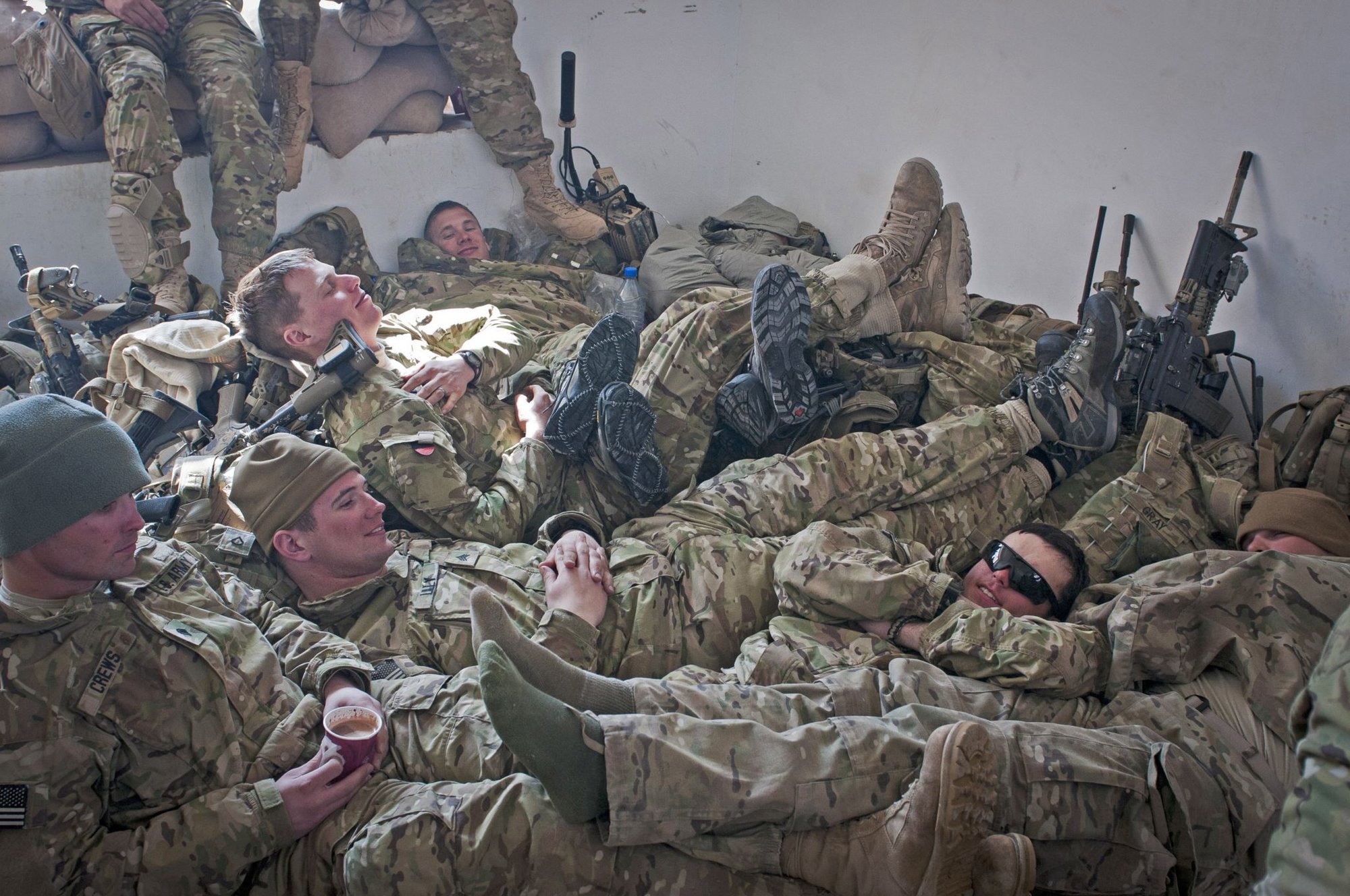 Troops Sleeping in the Capitol, and Other Strange Places Soldiers Nap ...