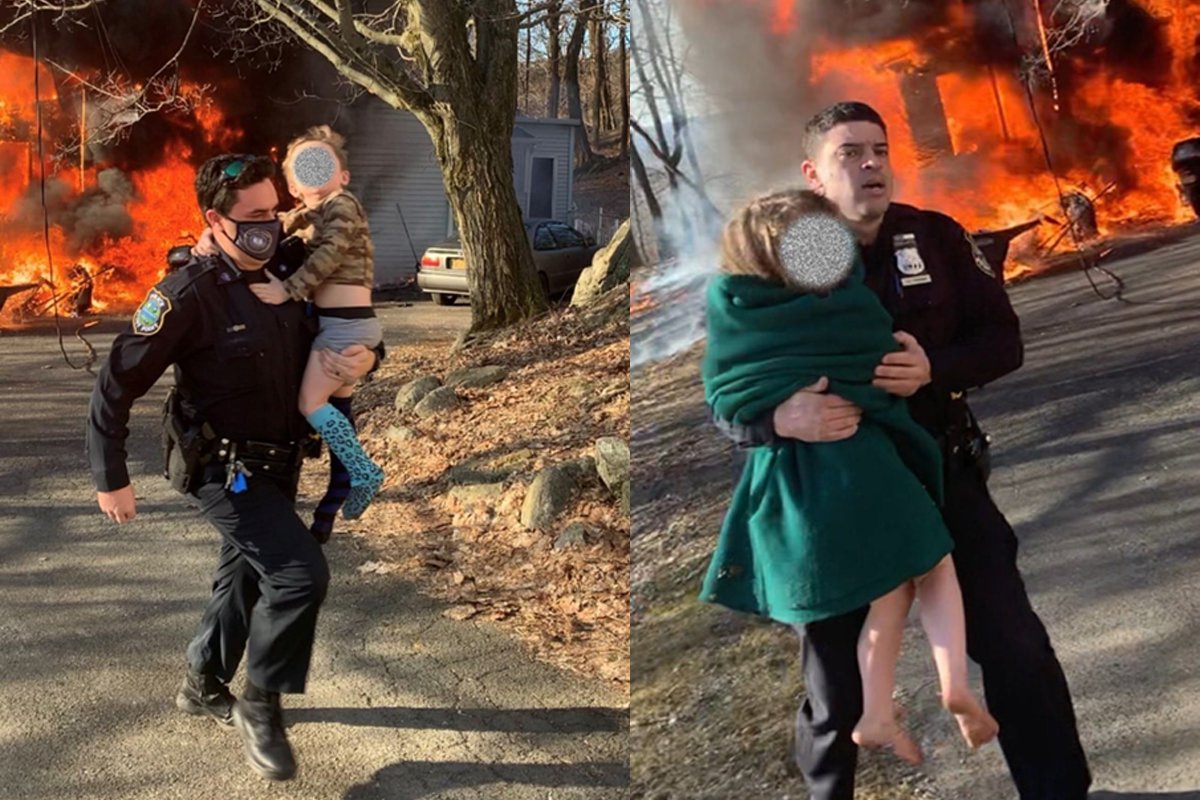 2 Police Officers Save Multiple Children and Adults From Blazing ...