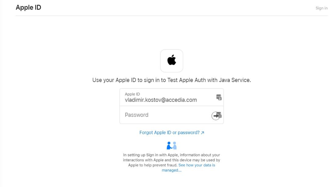 Sign in with Apple: AppleAuth Java library - Accedia