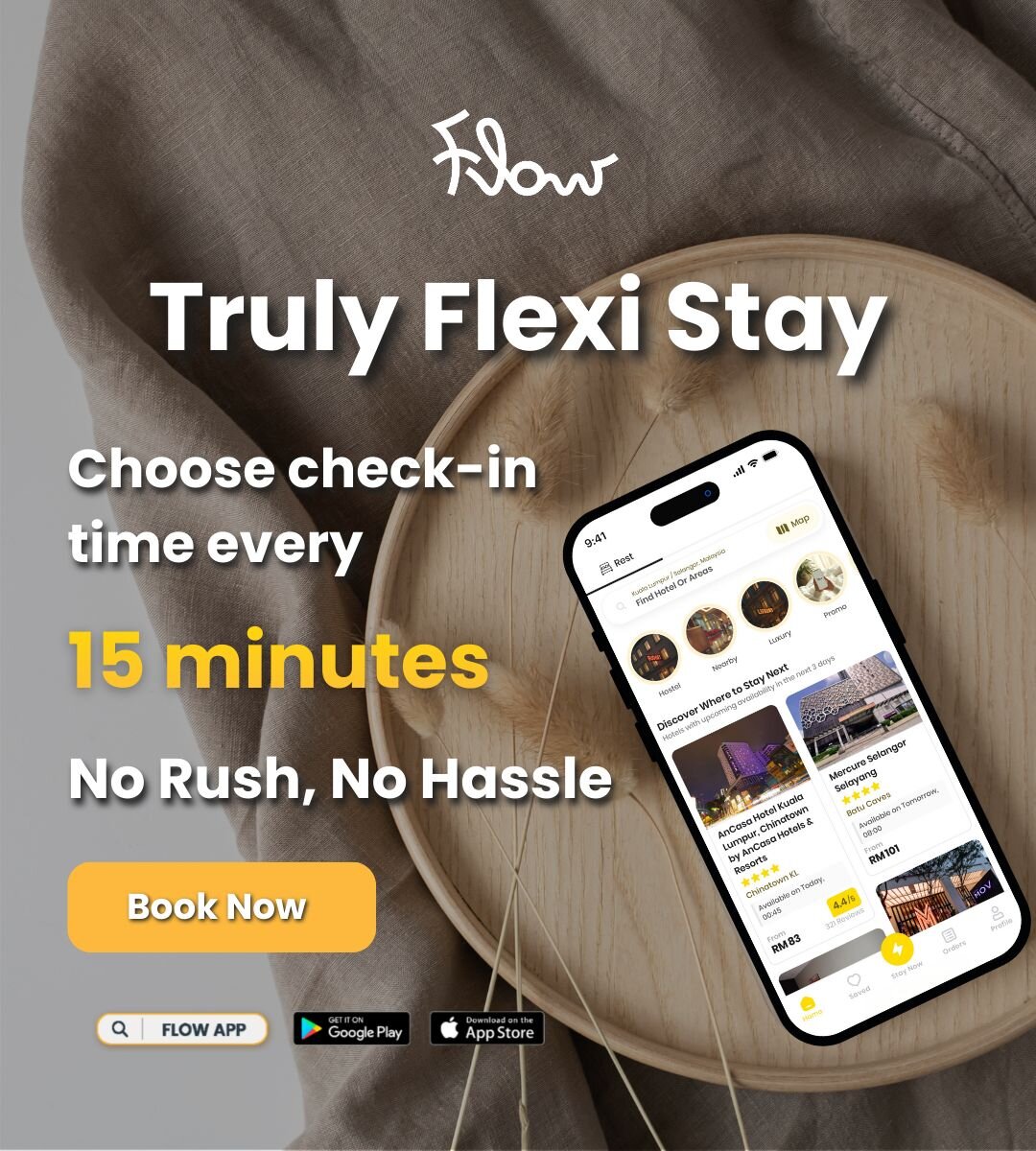 Flow App | Flow Hourly Hotel Booking App | Book Hotels & Workspace by ...