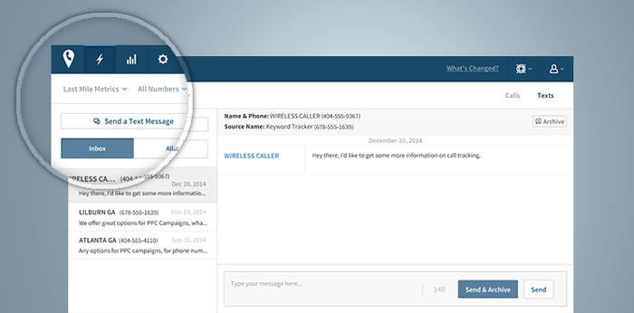 Send Outbound Text with Your Tracking Numbers | Call Tracking and Analytics