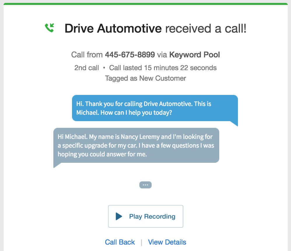 Call Transcriptions | Call Tracking and Analytics