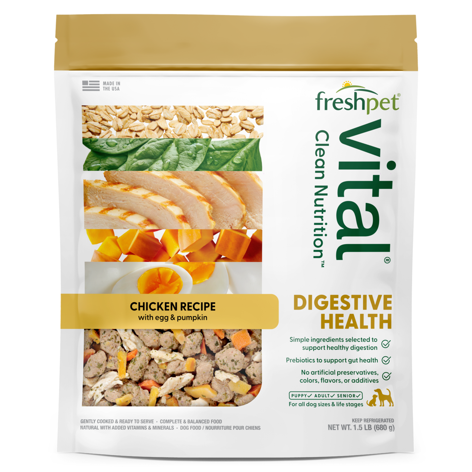 Freshpet® Vital Digestive Health Chicken, Pumpkin & Spinach Dog Food