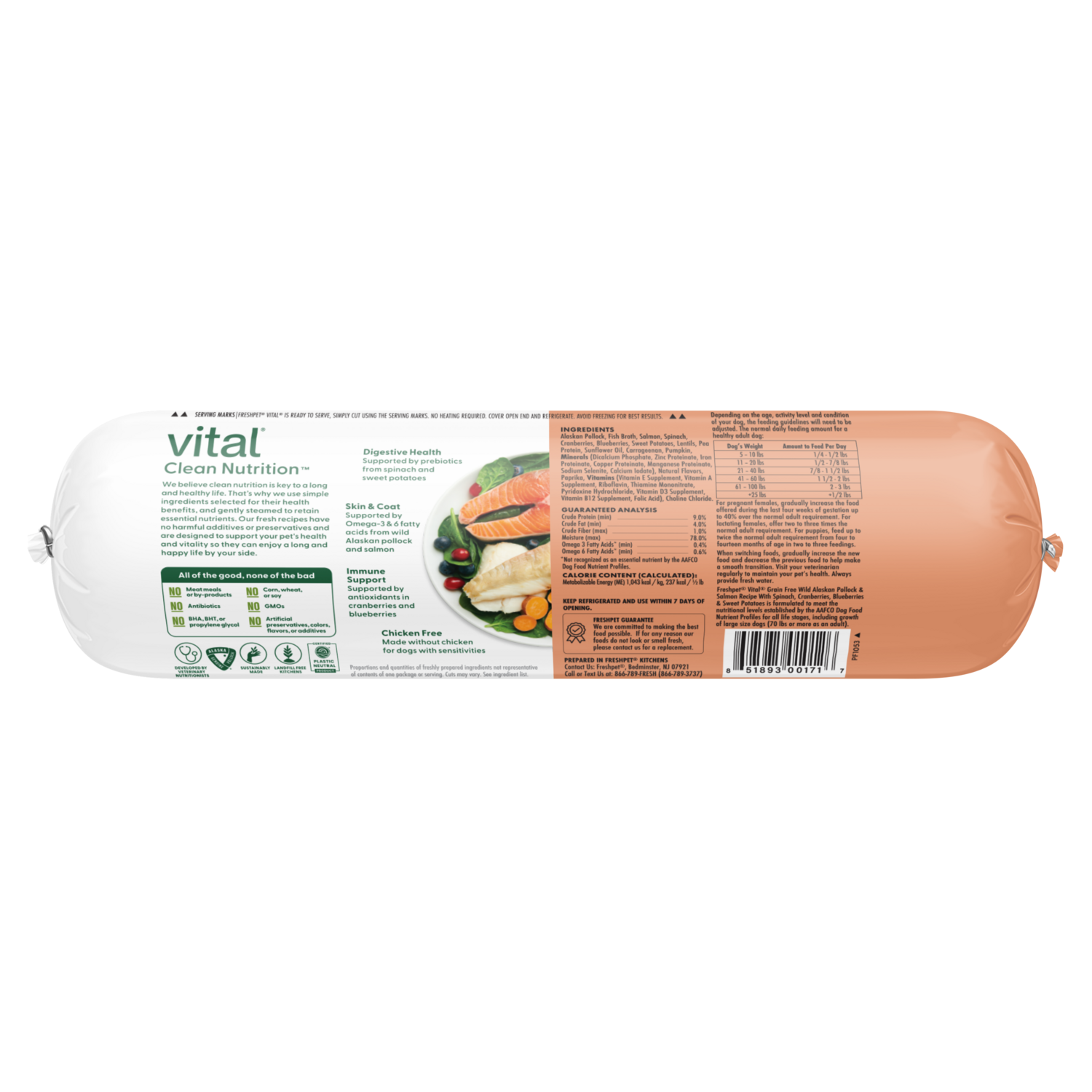 Freshpet® Vital Grain Free Wild Alaskan Pollock & Salmon Recipe with ...