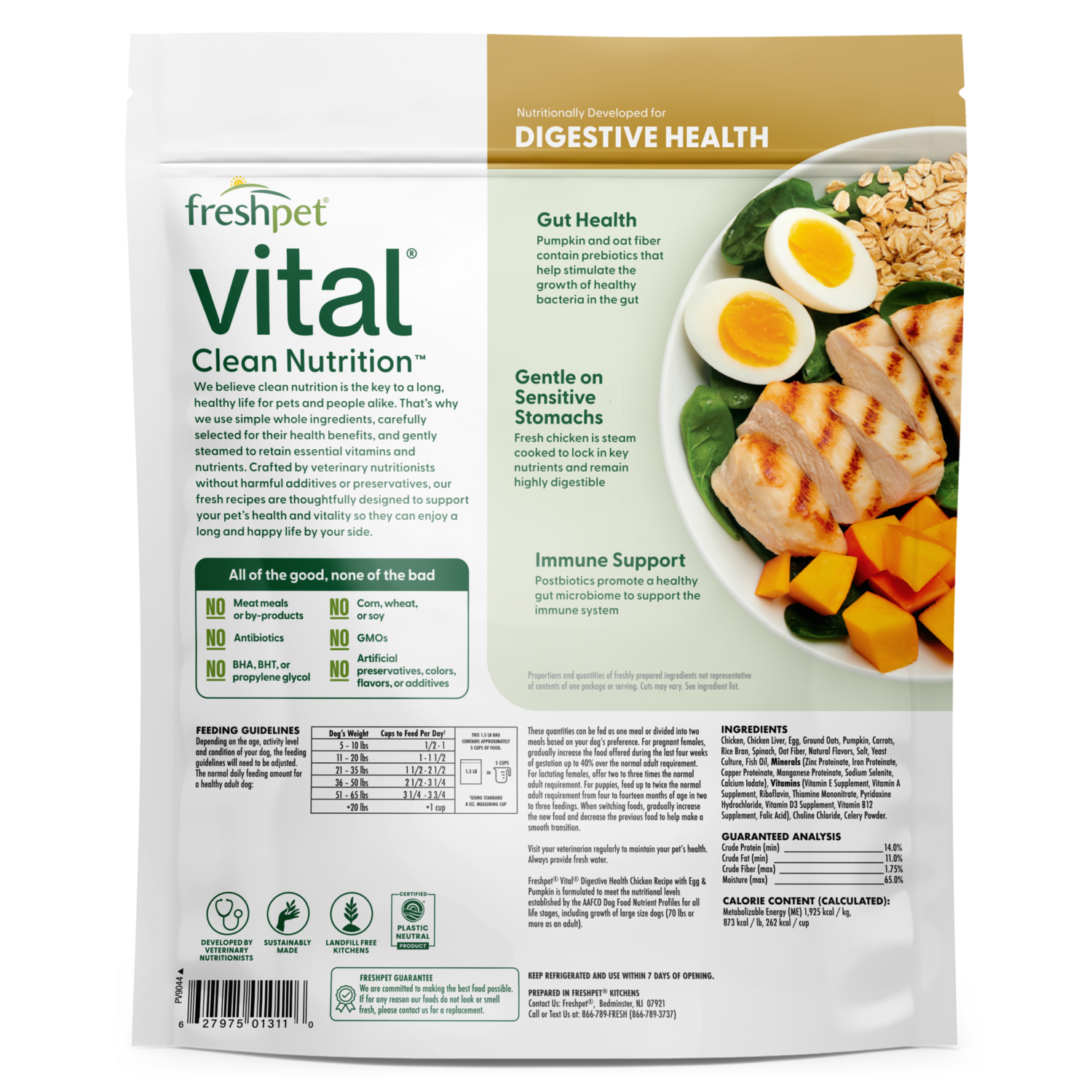 Freshpet® Vital Digestive Health Chicken, Pumpkin & Spinach Dog Food