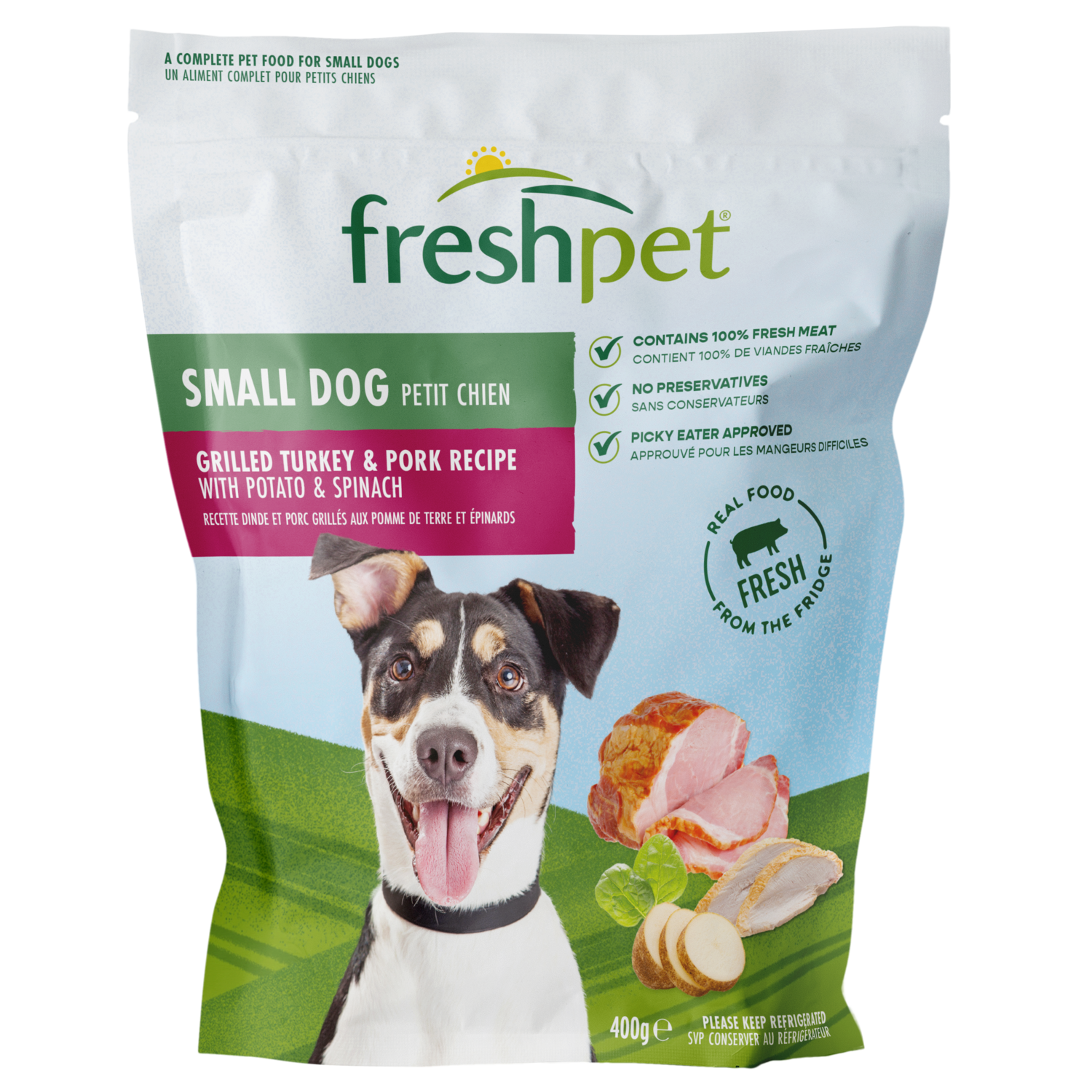 Freshpet® Small Dog Grilled Turkey & Pork Recipe with Potato & Spinach