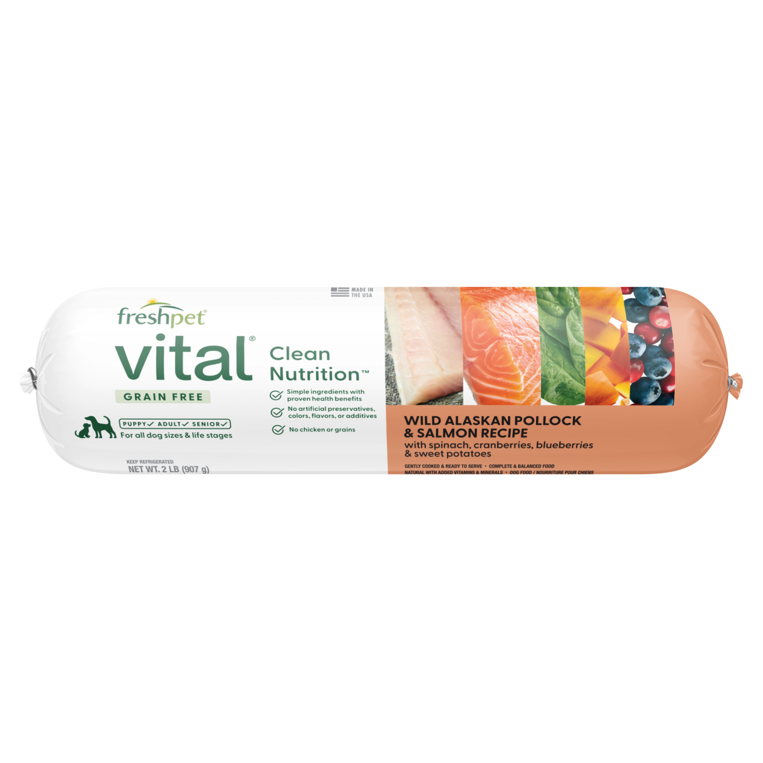 Freshpet® Vital Grain Free Wild Alaskan Pollock & Salmon Recipe with ...