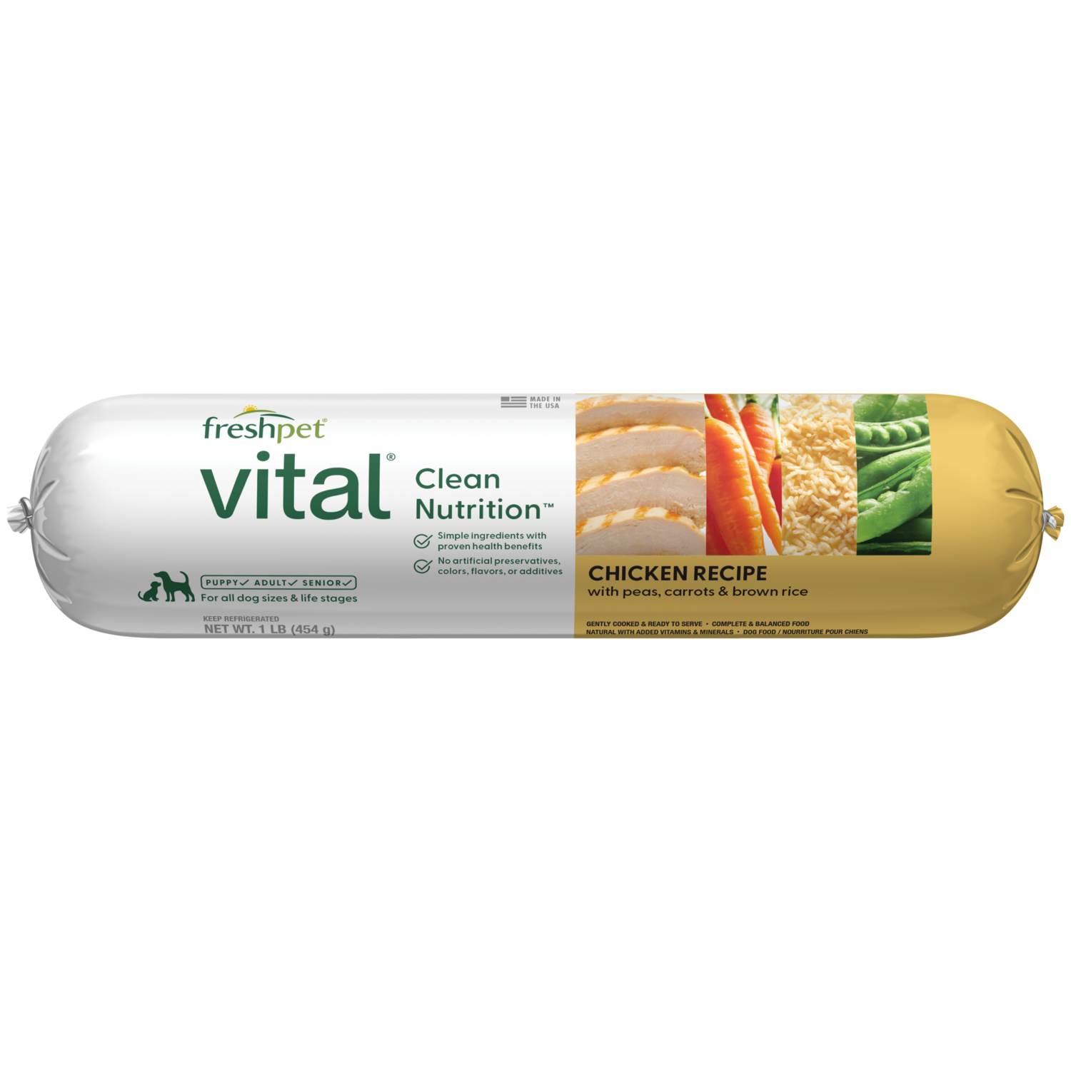 Freshpet® Vital Chicken Recipe with Peas, Carrots & Brown Rice