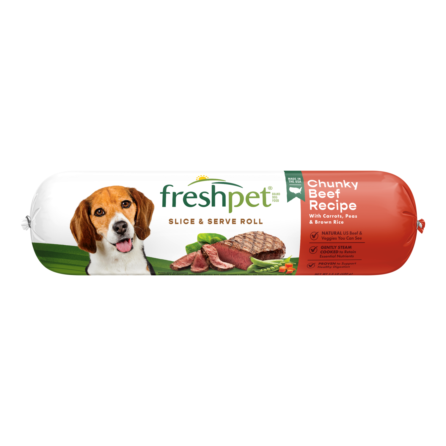 Freshpet® Chunky Beef with Vegetables & Rice Dog Food Recipe