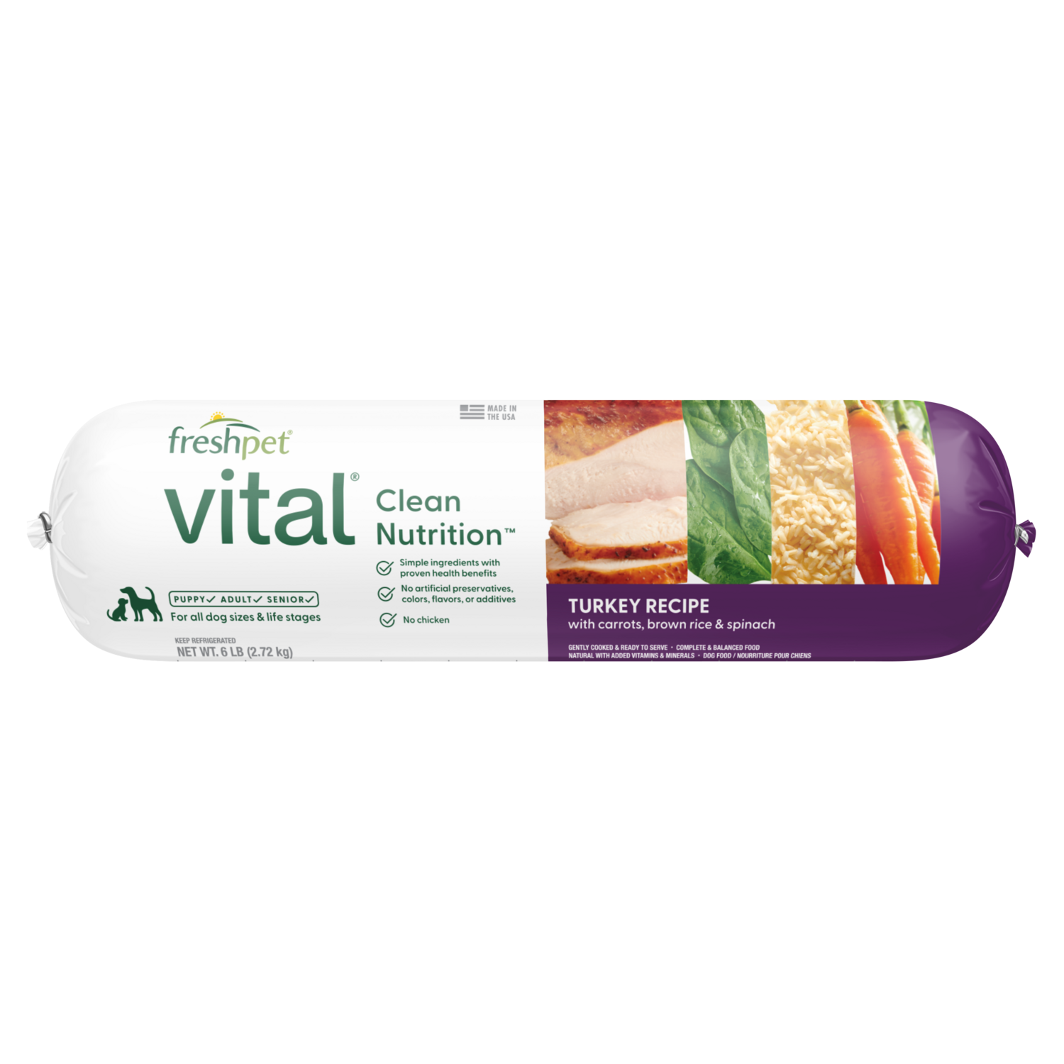 Freshpet® Vital Turkey Dog Food Roll with Veggies & Rice