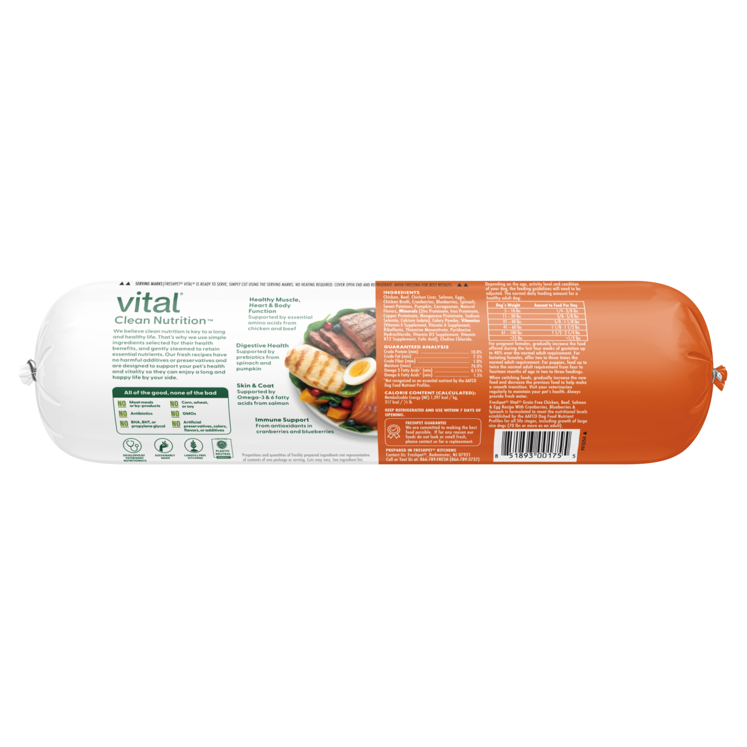 Freshpet® Vital Grain Free Chicken, Beef, Salmon & Egg Recipe with ...