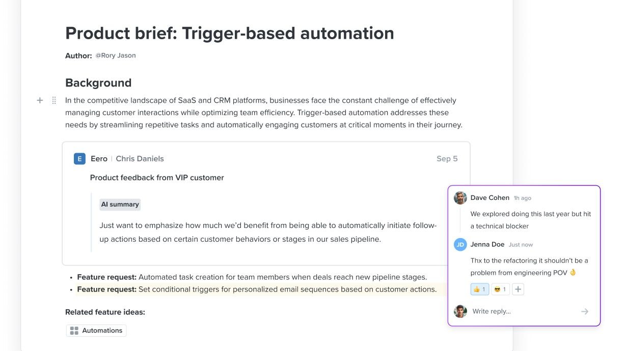 Introducing Collaborative Docs | Productboard