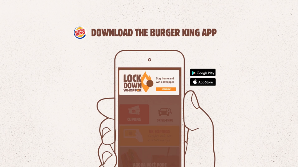 Burger King app rewards Brazilians who stay home during pandemic
