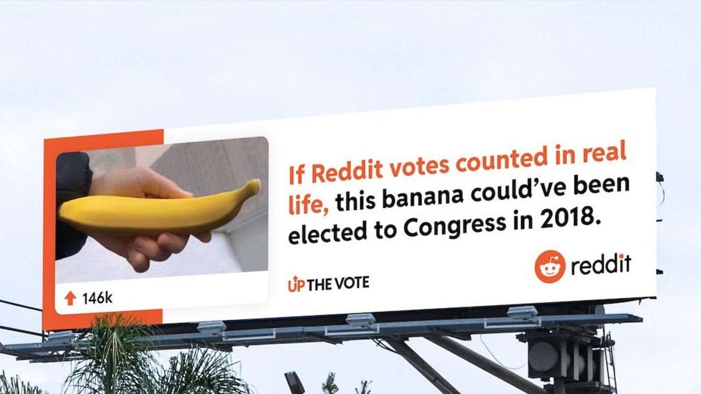 Reddit’s first brand campaign compares upvotes and elections