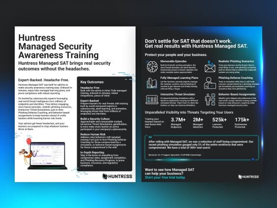 Managed Security Awareness Training Datasheet | Huntress