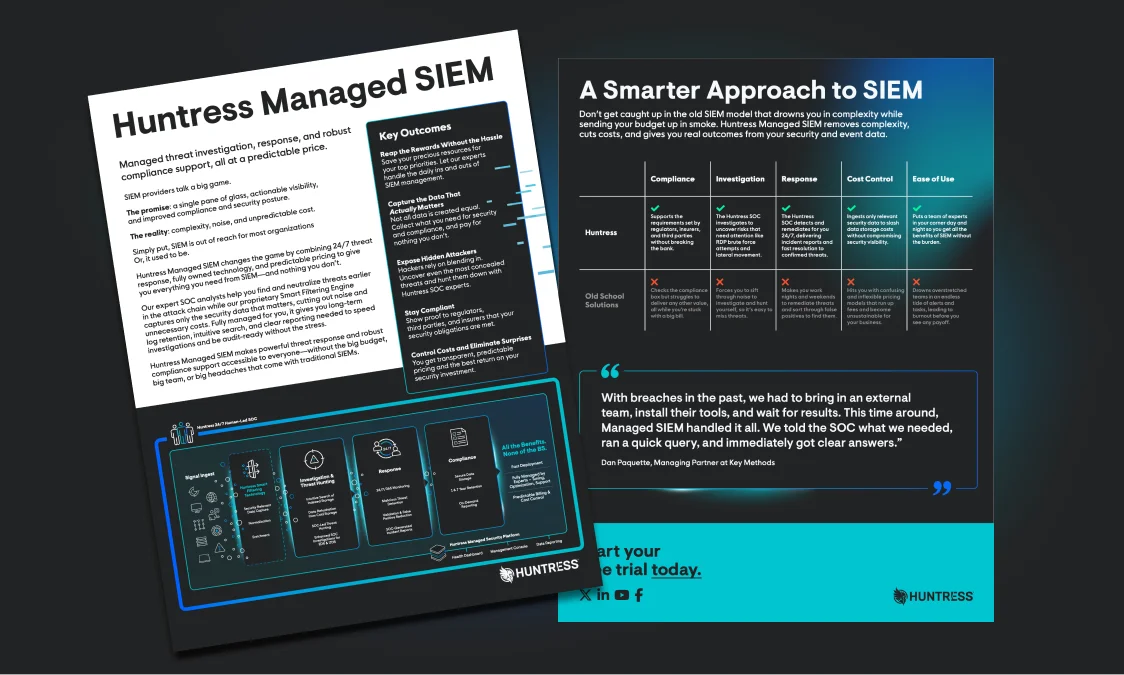 Managed SIEM Solution (Security Information & Event Management Platform) | Huntress