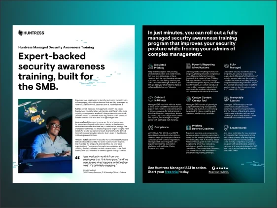 Managed Security Awareness Training Datasheet | Huntress