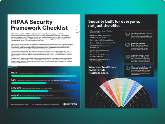 Managed SIEM-HIPAA Compliance Framework Checklist | Huntress
