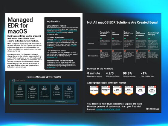 Managed EDR for macOS Datasheet | Huntress