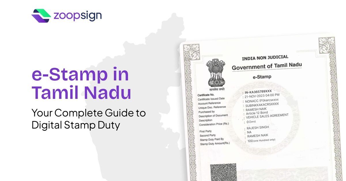 E-Stamp Duty in Tamil Nadu: Online Process, Charges & Benefits | zoopsign