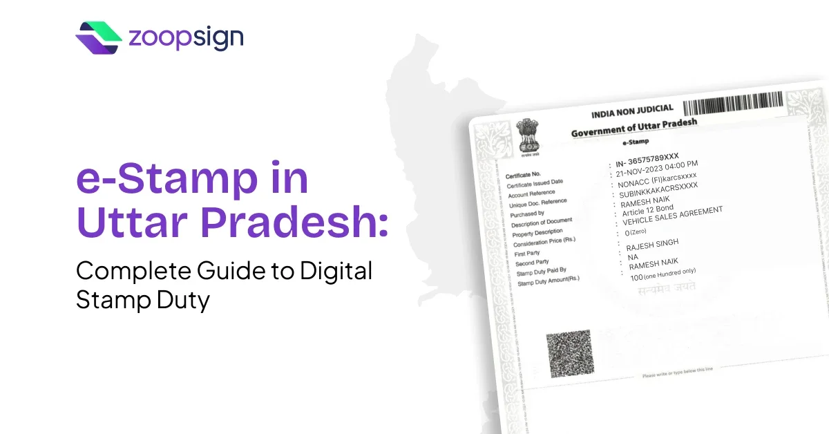 e-Stamp in Uttar Pradesh: Complete Guide to Digital Stamp Duty | zoopsign