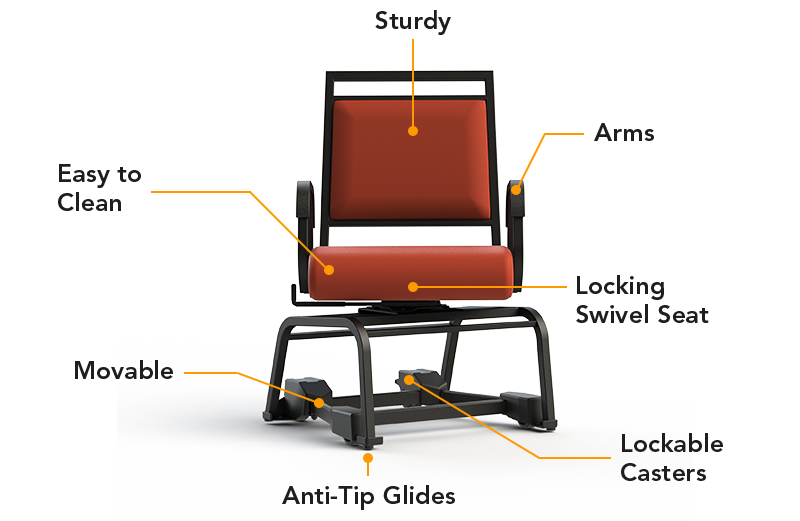Specialized Seating | Swivel dining chairs with wheels for the elderly ...
