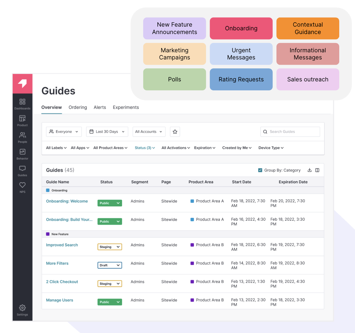 Introducing Guide Categories in Pendo | Pendo Blog | Pendo.io