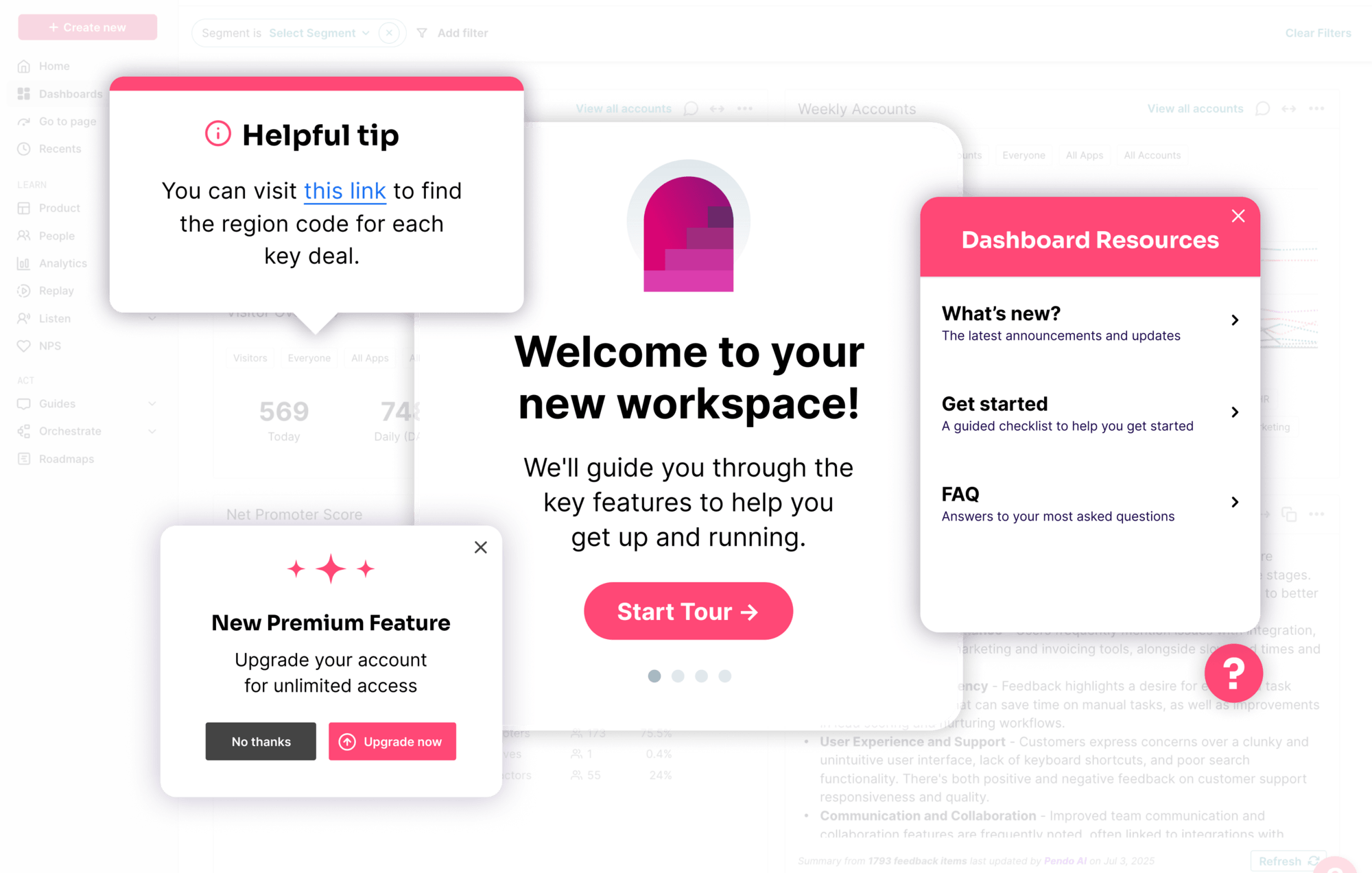 Pendo In-app Guidance Software - in-app guides | Pendo.io