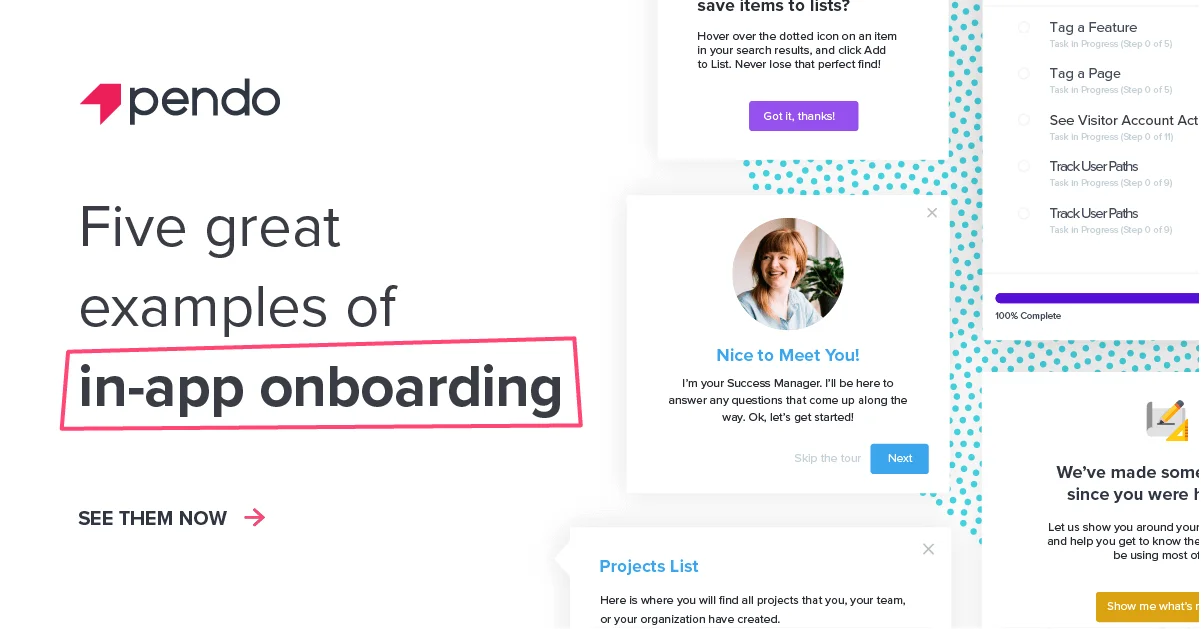 App onboarding: 5 examples of in-app user onboarding | Pendo.io
