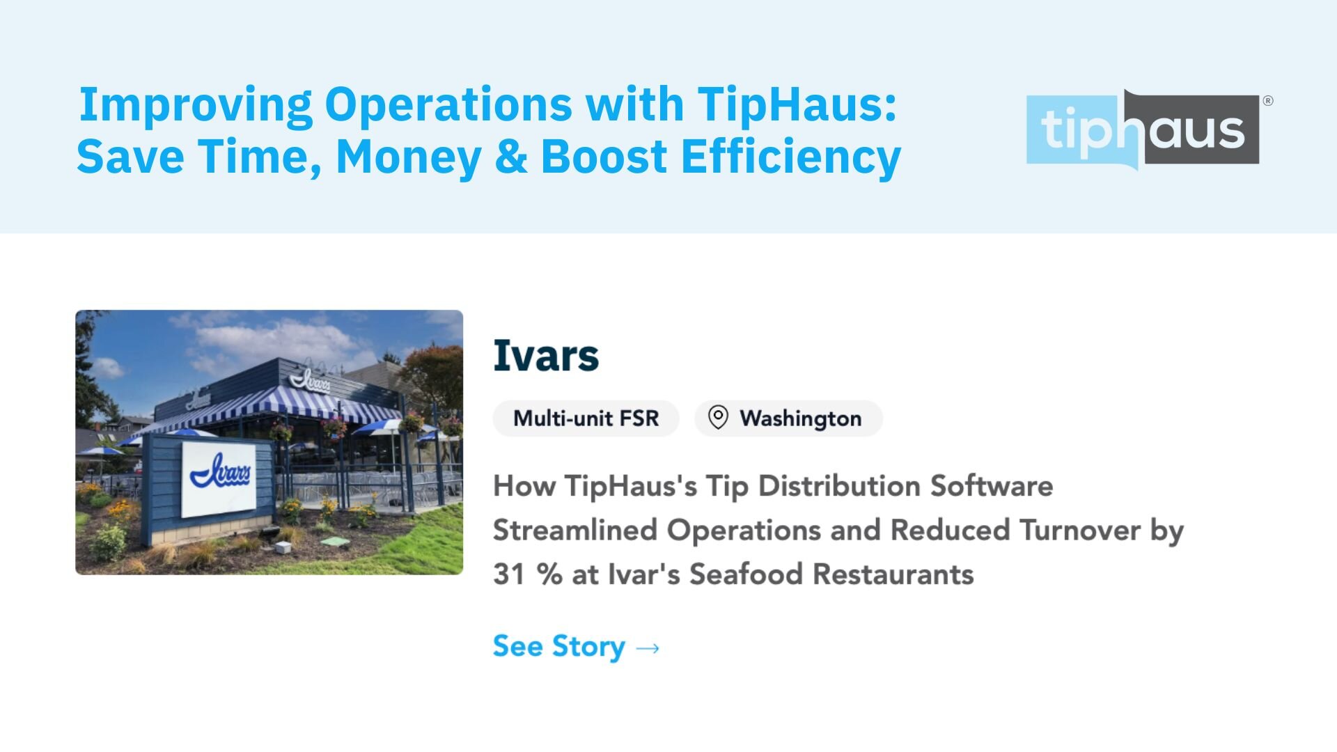 Restaurant testimonials and success stories using TipHaus