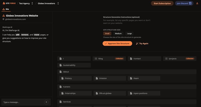 AI Wireframe Generator » SiteForge