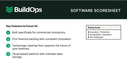 Download: Software Scoresheet for Contractors