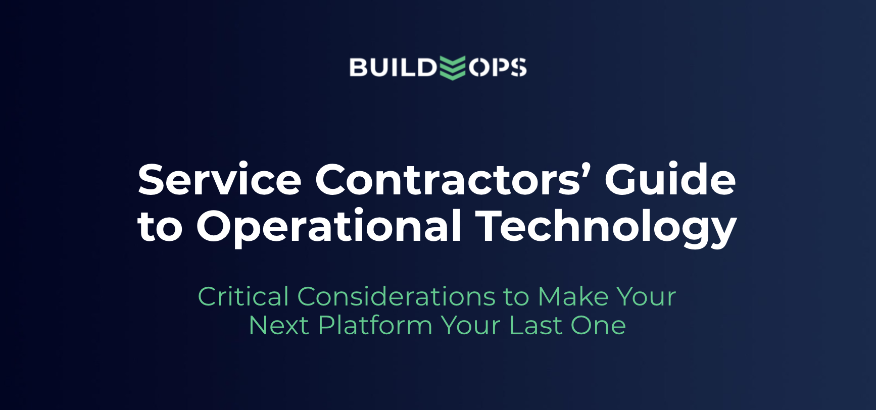 Service Contractors' Operational Tech Webinar