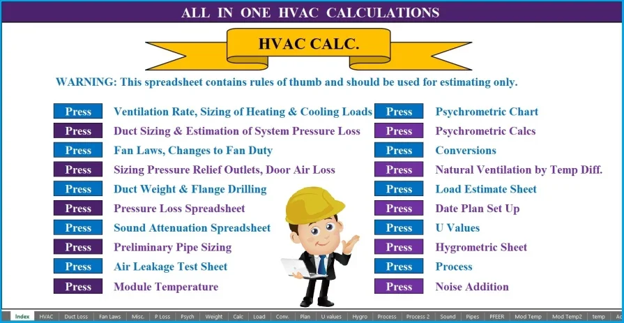 HVAC Estimating Excel Spreadsheet Templates for Contractors