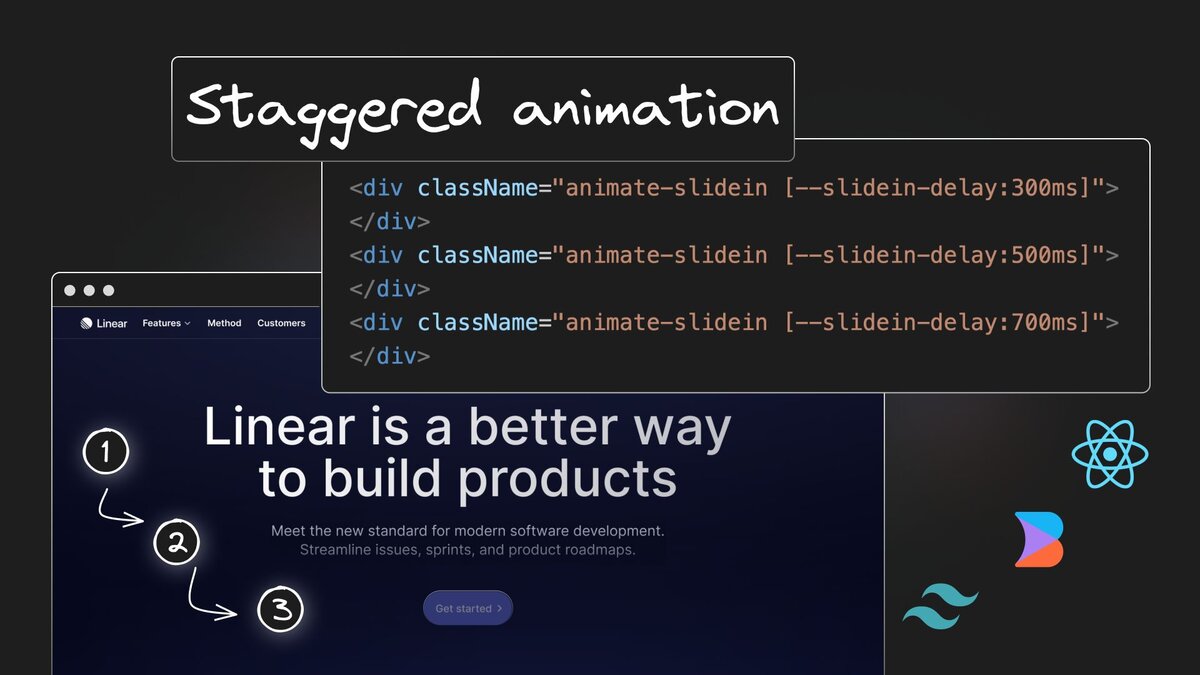 Staggered Text Animation with Tailwind CSS and React