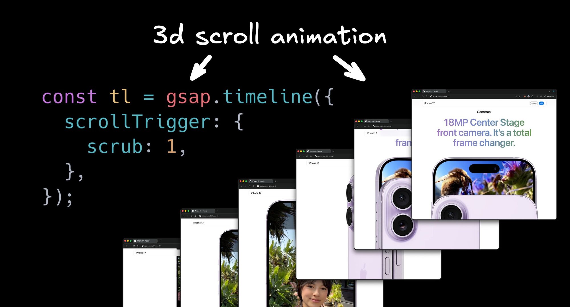 Create a 3d scrolling animation with GSAP and Veo 3