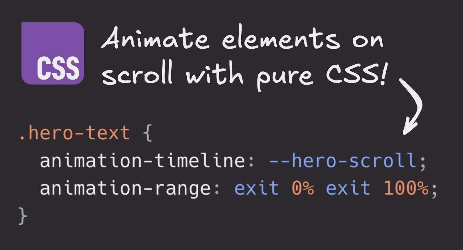 Animate hero elements with scroll-driven CSS animations