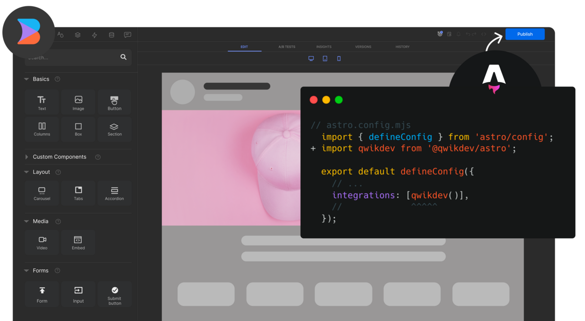 Headless CMS For Astro - Drag & Drop CMS