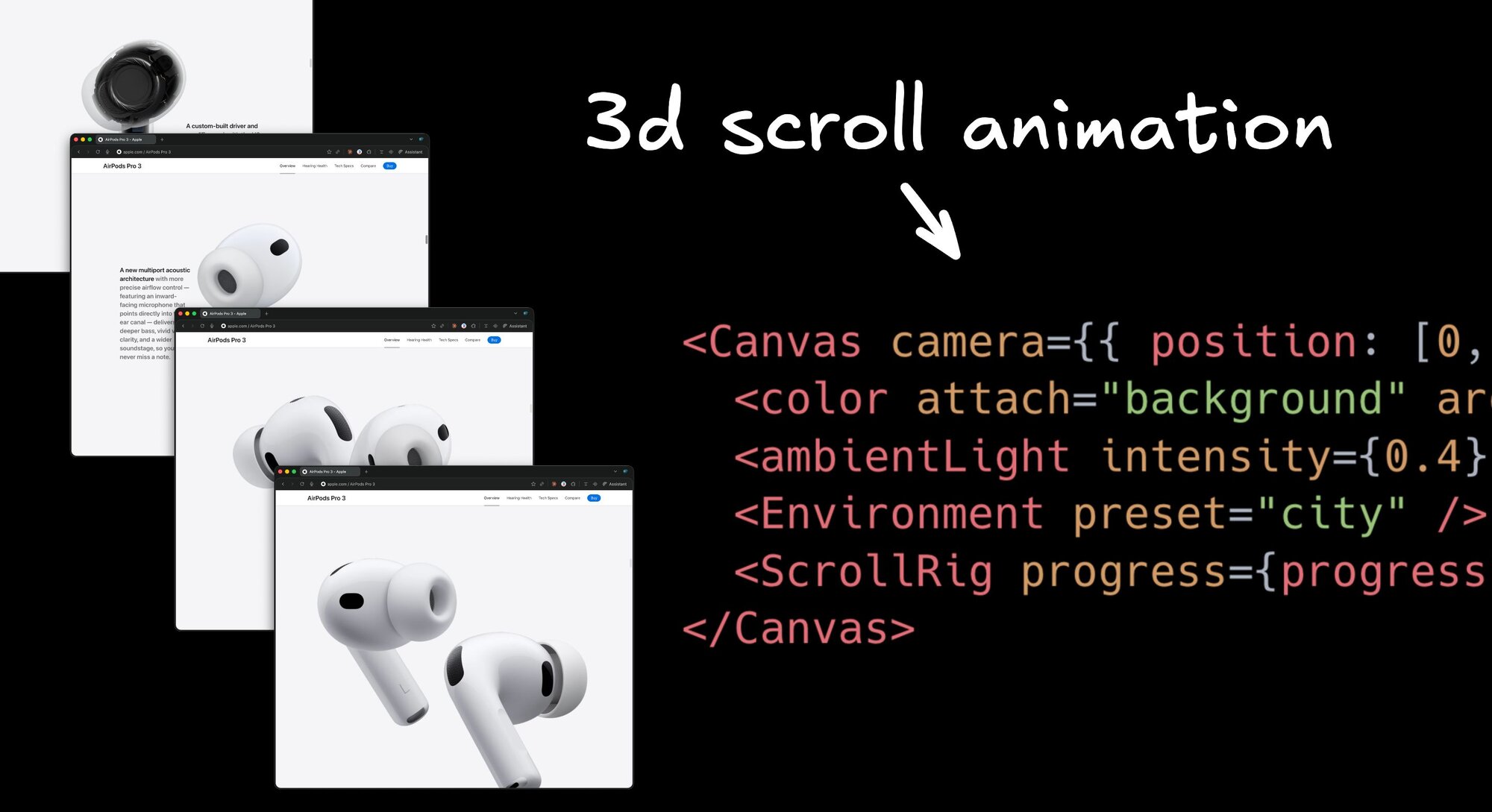 Recreating Apple-style 3D scroll animations in Three.js and WebGL