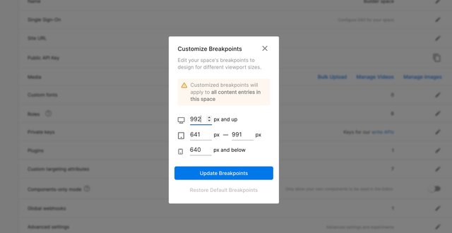 Customizable Breakpoints - Builder.io