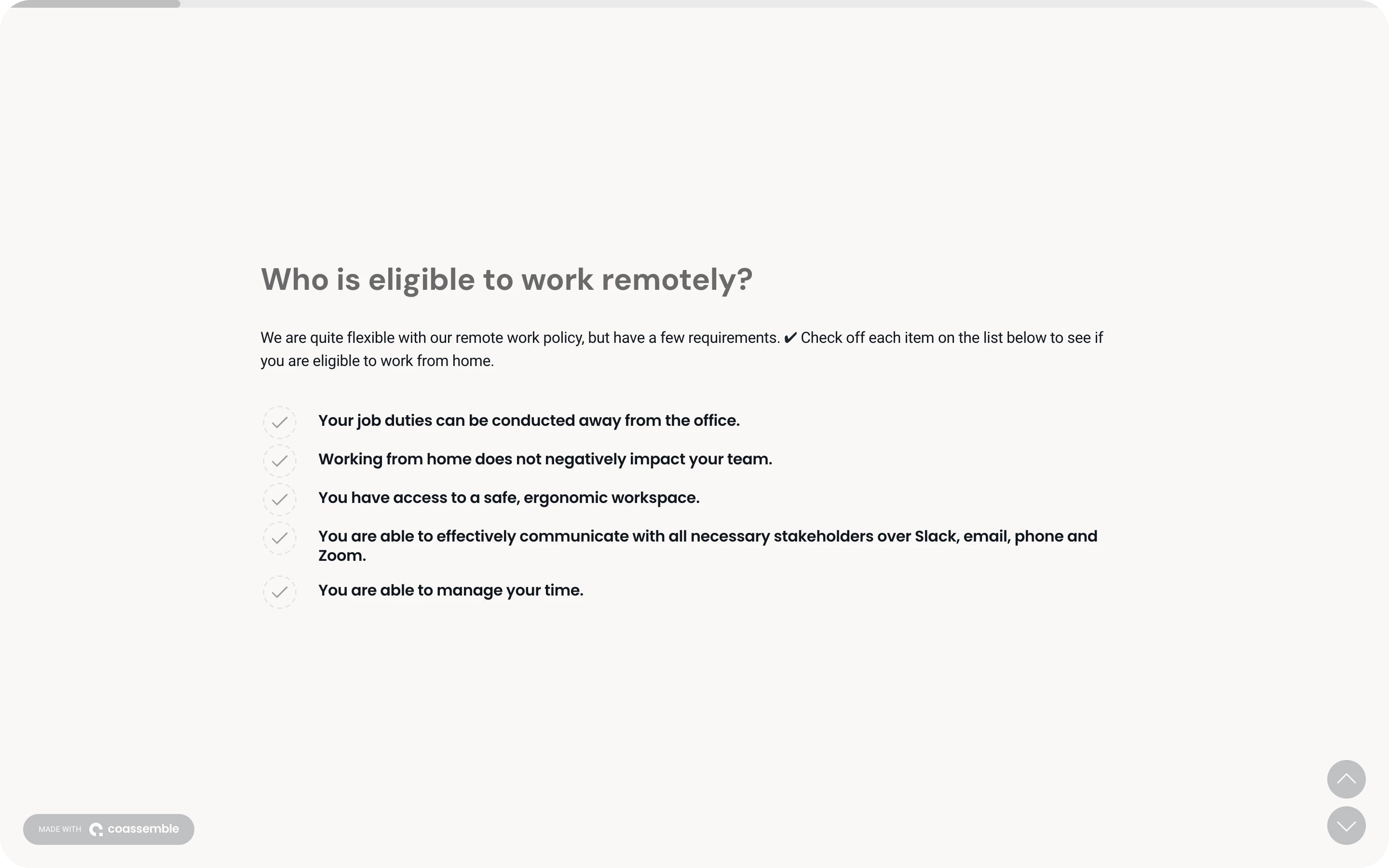 Remote work policy template - Coassemble Remote work policy template - Coassemble
