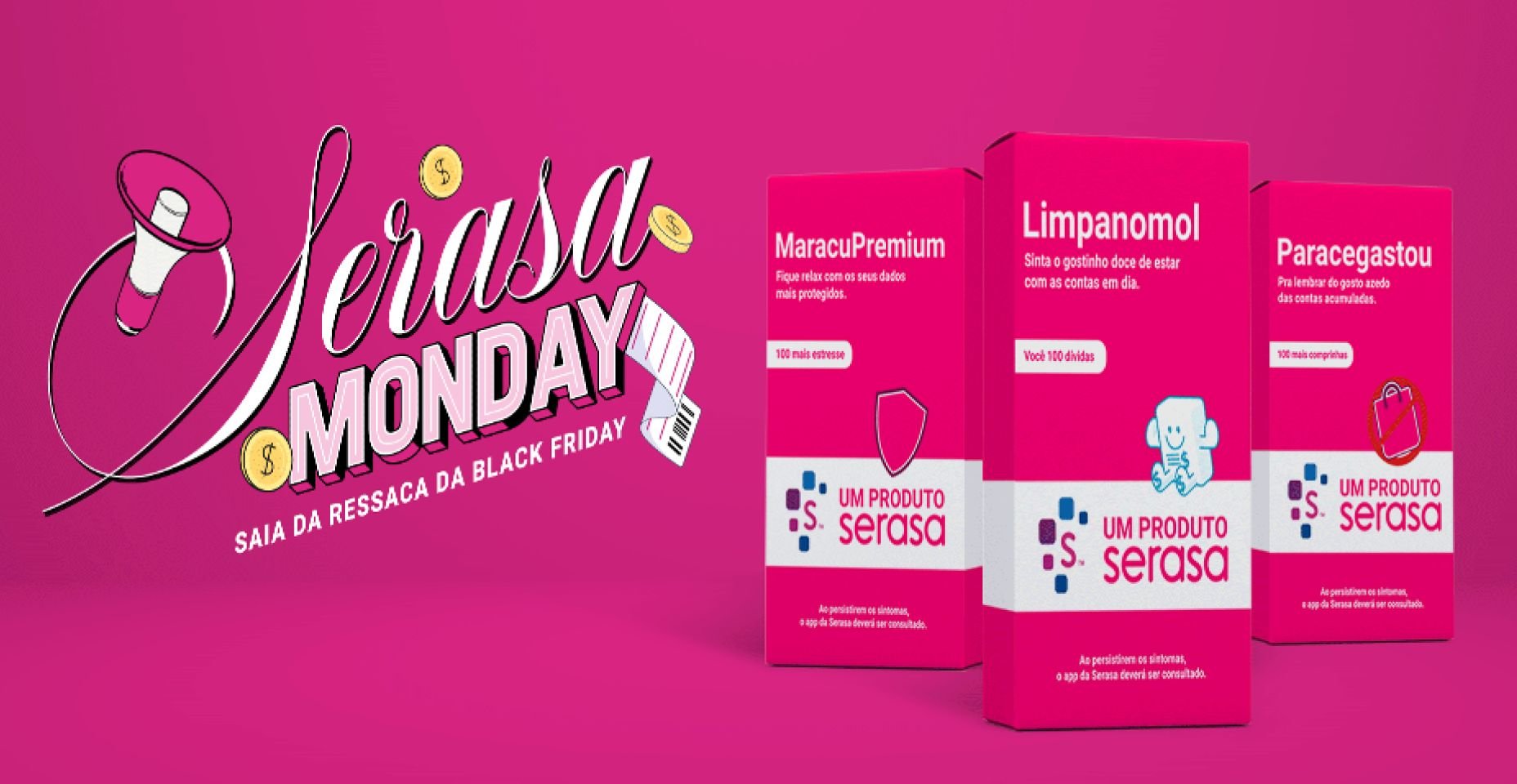 Marketing da Serasa distribui remédios para curar a ressaca da Black Friday