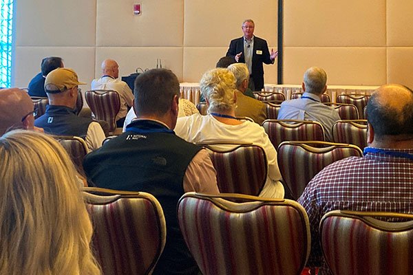 Boyden Moore presenting to vendor partners at Rome, NY.