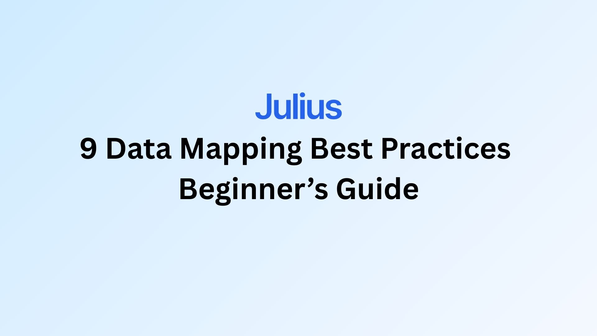 Julius AI | AI for Data Analysis | 9 Data Mapping Best Practices: Beginner’s Guide for 2025