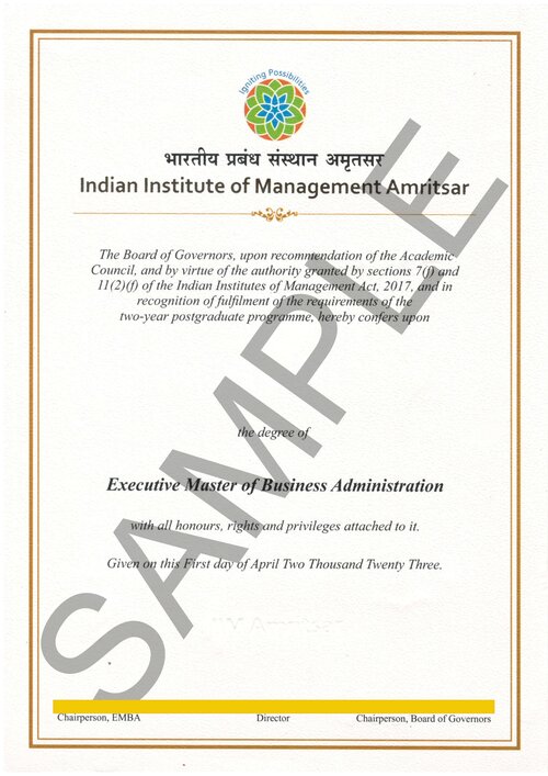 IIM Amritsar Executive MBA: Hybrid EMBA for Working Professionals | RiseUpp